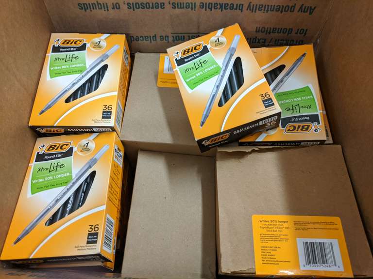 Large Lot of Bic Round Stic Pens (Some Boxes Have Been Opened) - Dutch Goat