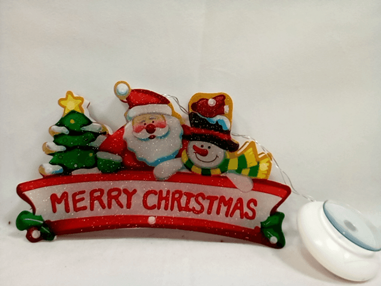 Lighted Holographic Christmas Santa Claus Window Décor - Dutch Goat