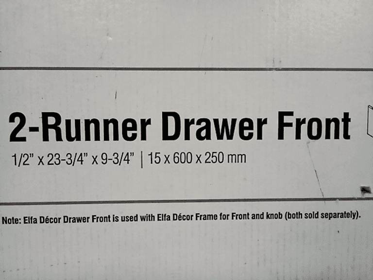 Elfa Decor 2-Runner Drawer Front, Birch Wood, Natural Brown - Dutch Goat