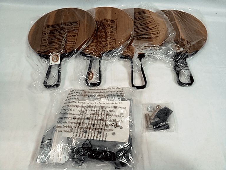 TableCraft Industrial Collection Round Table Acacia w/Metal Banding w ...