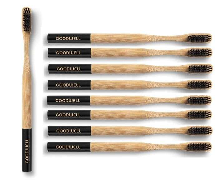 Lot of 9 Goodwell + Co. Bamboo + Binchotan Toothbrush - Dutch Goat