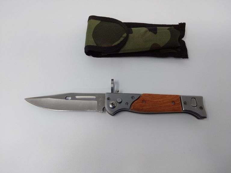 Bayonet Folding Knife with Camo Sheath – 8.75"L AK-47 CCCP - Dutch Goat