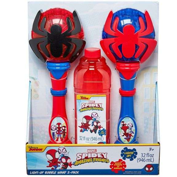 Disney Junior Marvel Spidey Amazing Friends Light-Up Bubble Wand – 2 ...