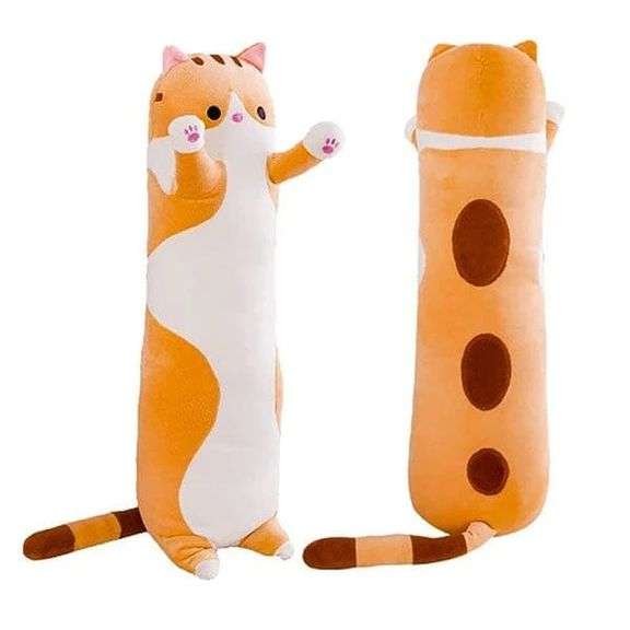 Extra Long Cat Animal Plush Stuffed Toy – Orange 12.5"W - Dutch Goat