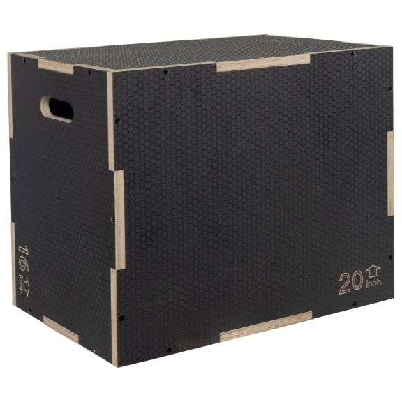 Signature Fitness, Wooden Plyo Box, Non Slip Jump Platform - Dutch Goat