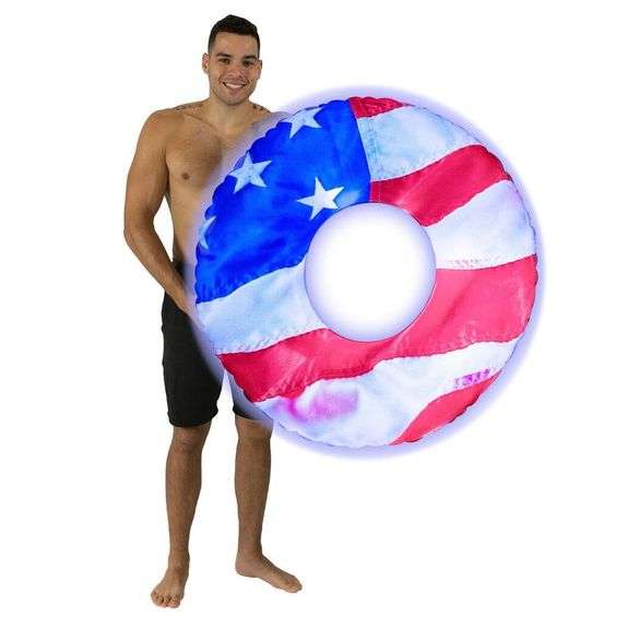 PoolCandy Illuminated LED Stars & Stripes Pool Tube - Dutch Goat