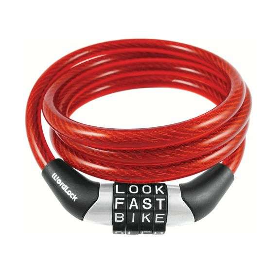 WordLock Combination Flexible Steel Cable Bike Lock – Red 4ft x 6mm ...