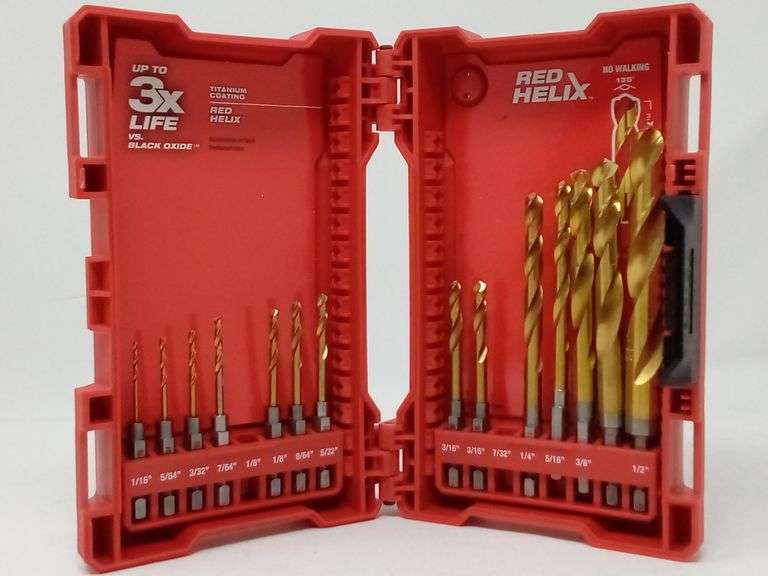 Milwaukee Red Helix Shockwave Impact Duty Titanium Drill Bits Set ...