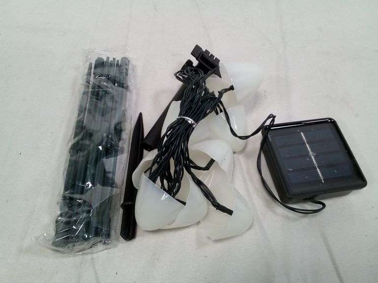 Solar LED Light String with Solar Panel, Pole & Pointed Ground Stake ...
