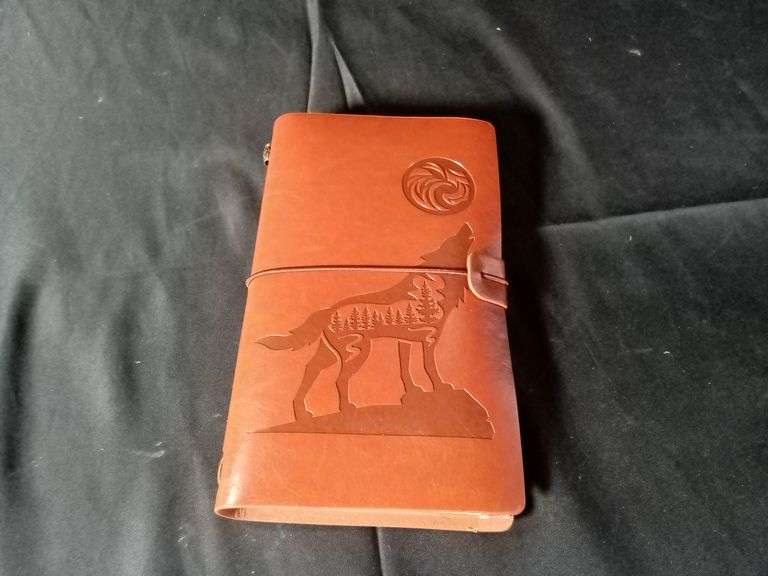 Vintage Urban Leather Howling Wolf Journal, Rustic Travel Diary, 4.5" x ...