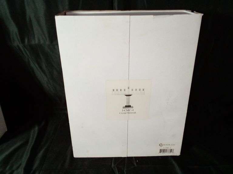 Boker Tov, Shalom Crystal Symmetrical Menorah J-CMC-4 - Dutch Goat