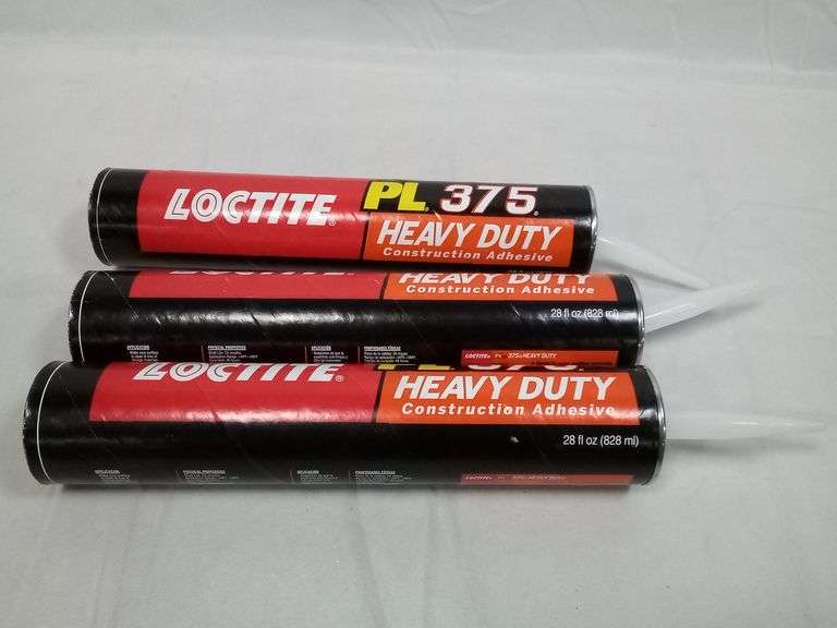 Lot of 3 Loctite PL375 Heavy Duty Construction Adhesive – 28 fl oz each ...