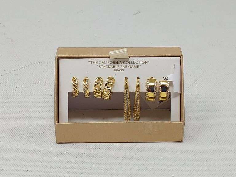 4 Pair Set of Stackable Brass Earrings - Dutch Goat