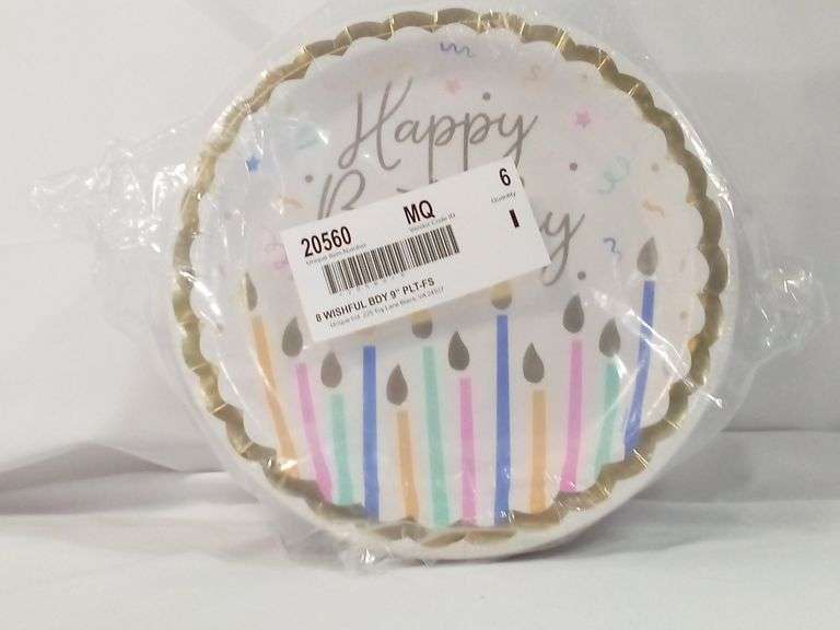321 Party, Wishful Birthday Plastic Plates, 9", 8 Count - Dutch Goat