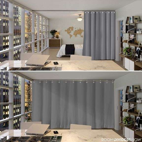 Room Dividers Now Premium Room Divider Curtains – 9' x 15' Slate Gray ...